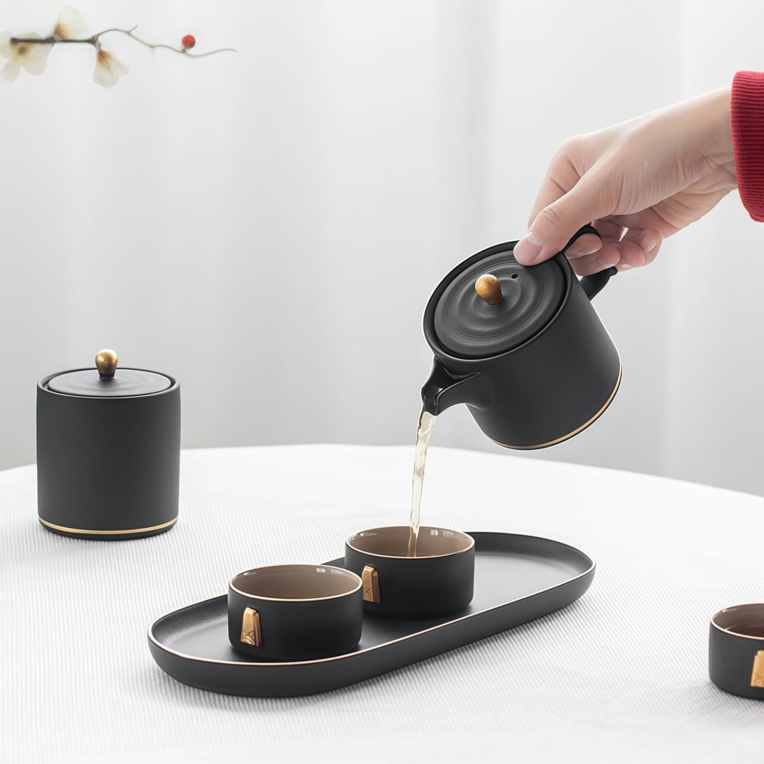Portable Chinese Ceramic Gongfu Travel Tea Set - Luxury On-the-Go