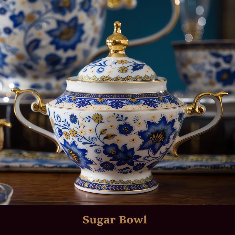 Floral Afternoon Tea Set: Elegant Bone China Teapot & Cups