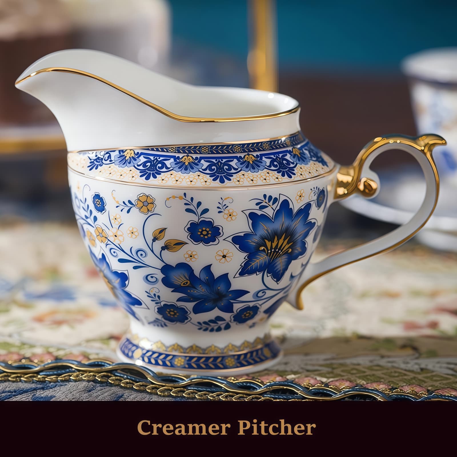 Floral Afternoon Tea Set: Elegant Bone China Teapot & Cups