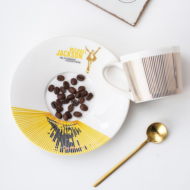 Reflective Projection Porcelain Tea Cup & Saucer Set - Mesmerizing Designs