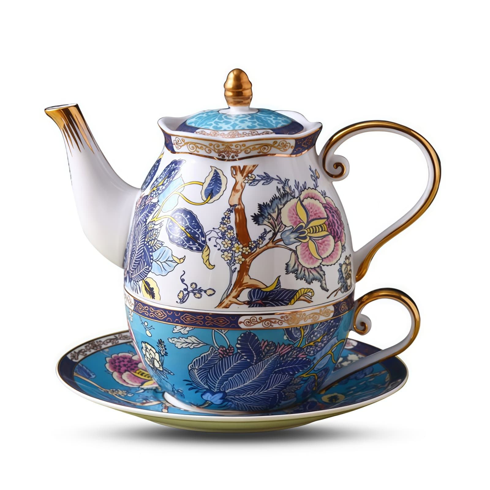 Juego De Té Individual De Porcelana Fina: Botánico Clásico Y Acabado ...