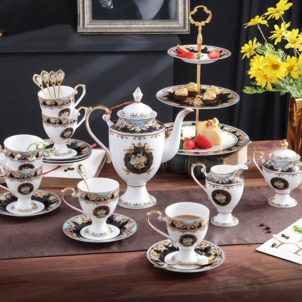 Muse Handcrafted Bone China Tea Set - Luxury & Nano-Silver Self-Cleaning